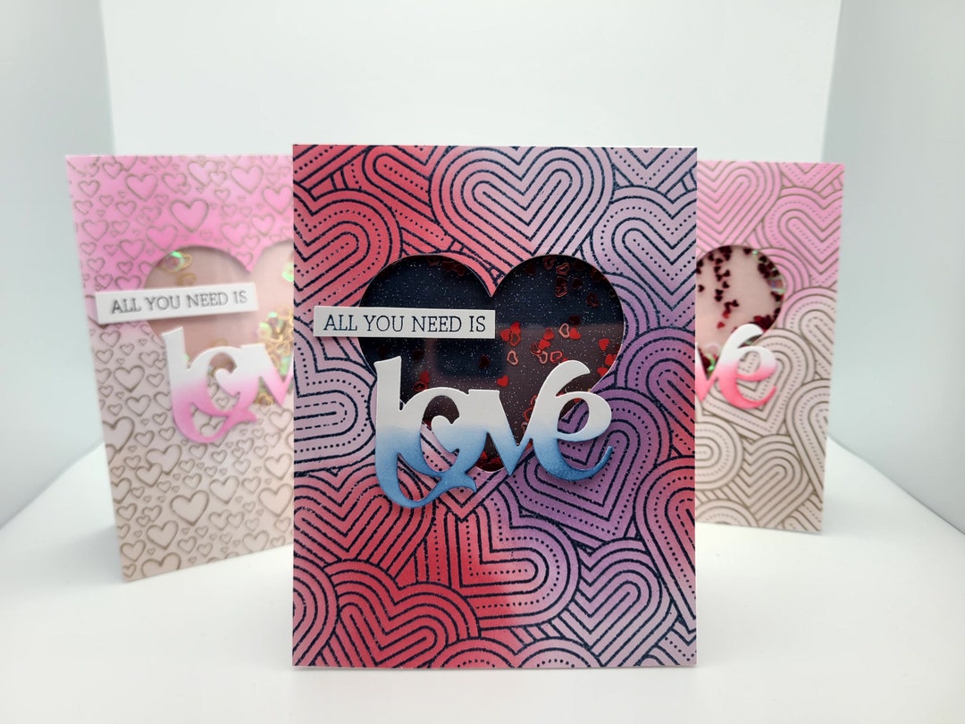 Heart Themed Card Anniversary Greeting Shaker Card Valentine's ...