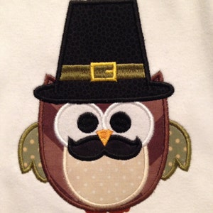Mustache Owl Appliqué - Etsy