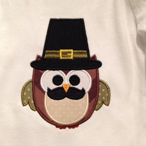 Mustache Owl Appliqué - Etsy