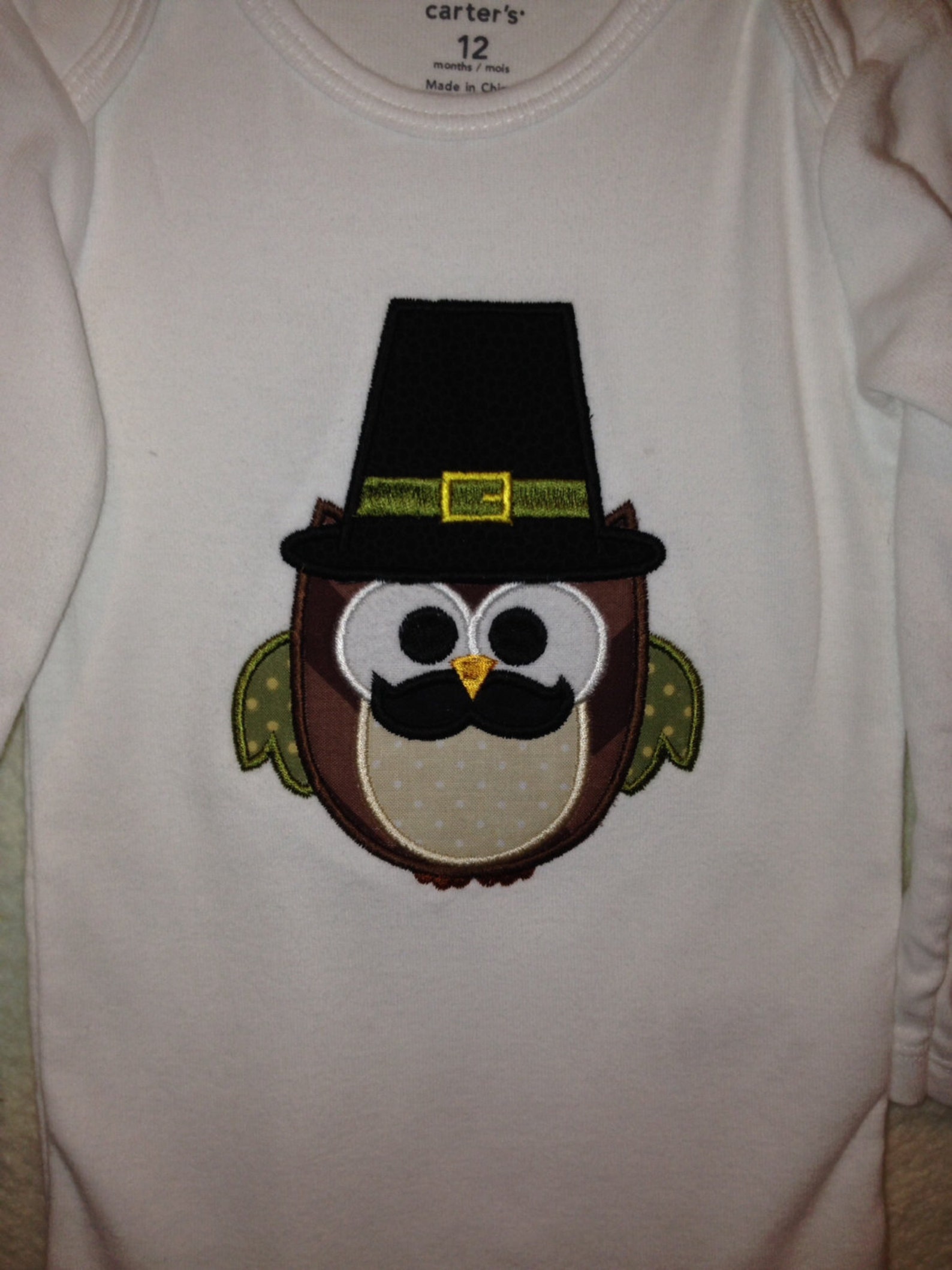 Mustache Owl Appliqué - Etsy