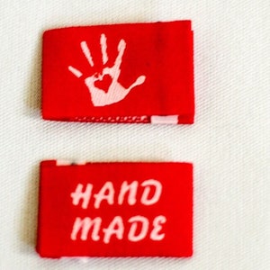 20 Handmade With Love Labels Mix - Knitting Label, Fabric Label ...