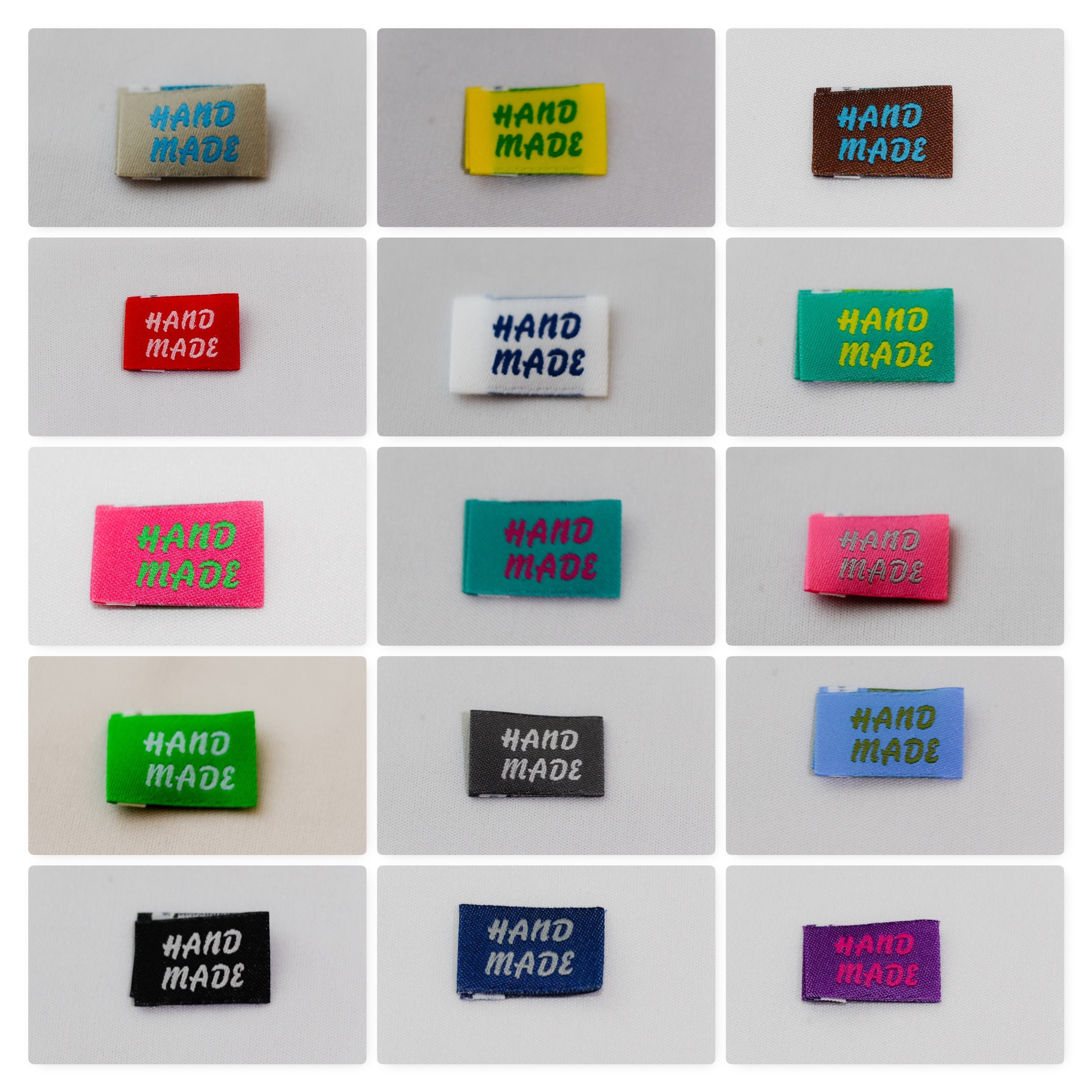 30 Handmade With Love Labels Folded Wovenlabel 15 Colours to | Etsy