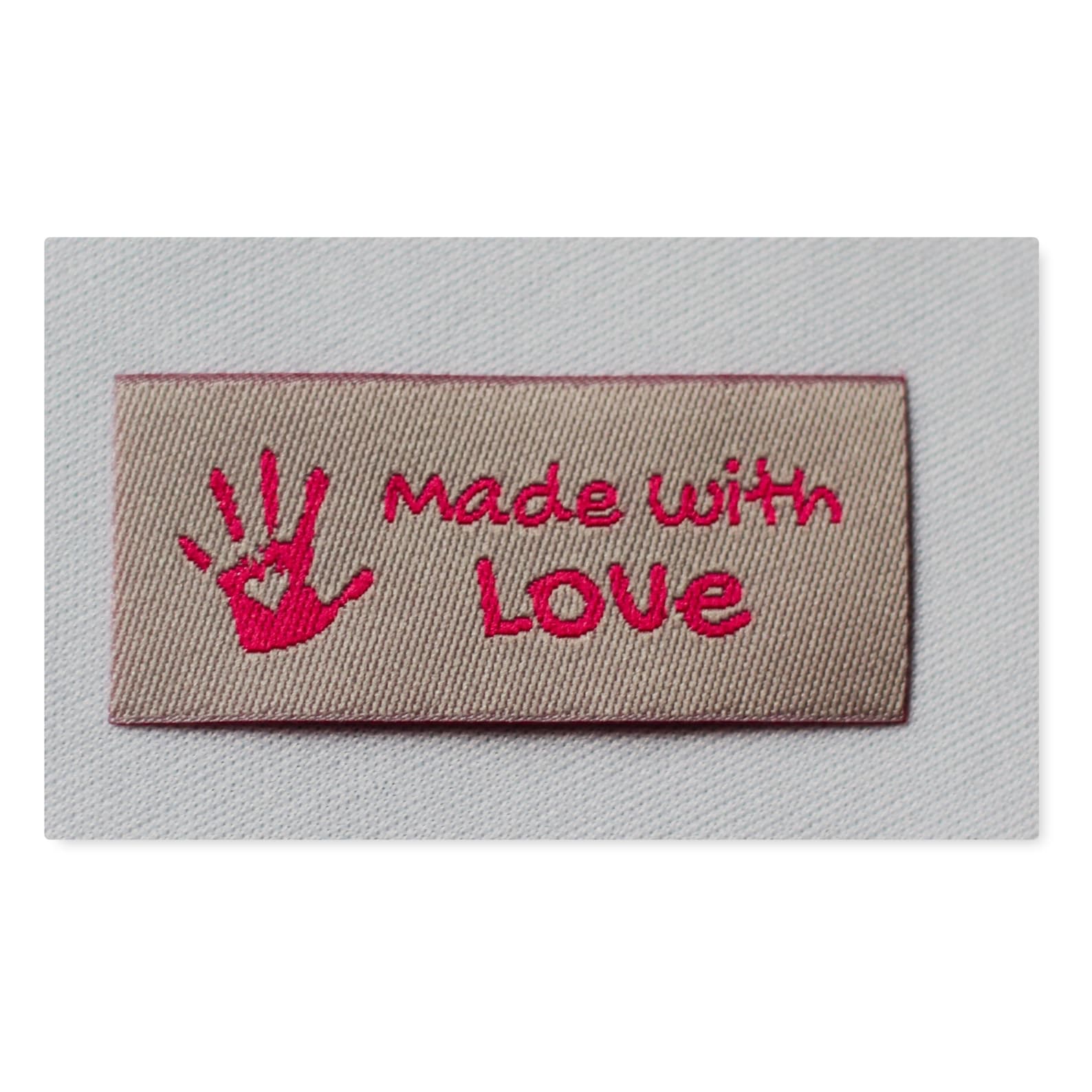 20 Handmade with Love Labels Mix Knitting Label Fabric | Etsy