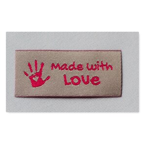 20 Handmade With Love Labels Mix - Knitting Label, Fabric Label ...