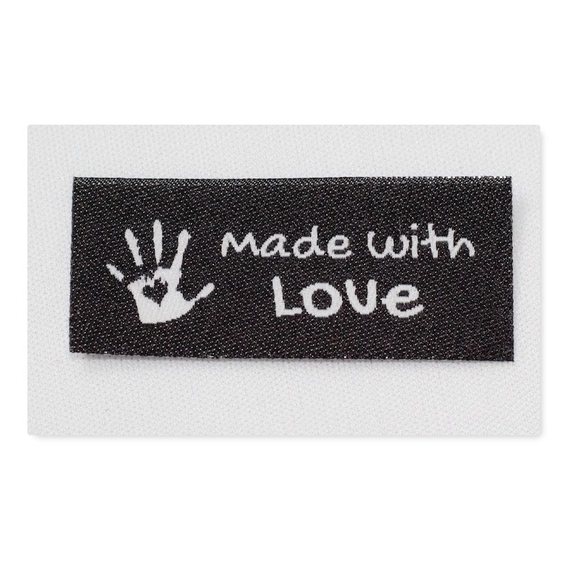 10 Handmade With Love Labels Mix Knitting Label Fabric - Etsy