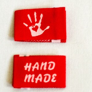 30 Handmade With Love Labels Folded Wovenlabel 15 Colours to Choose ...