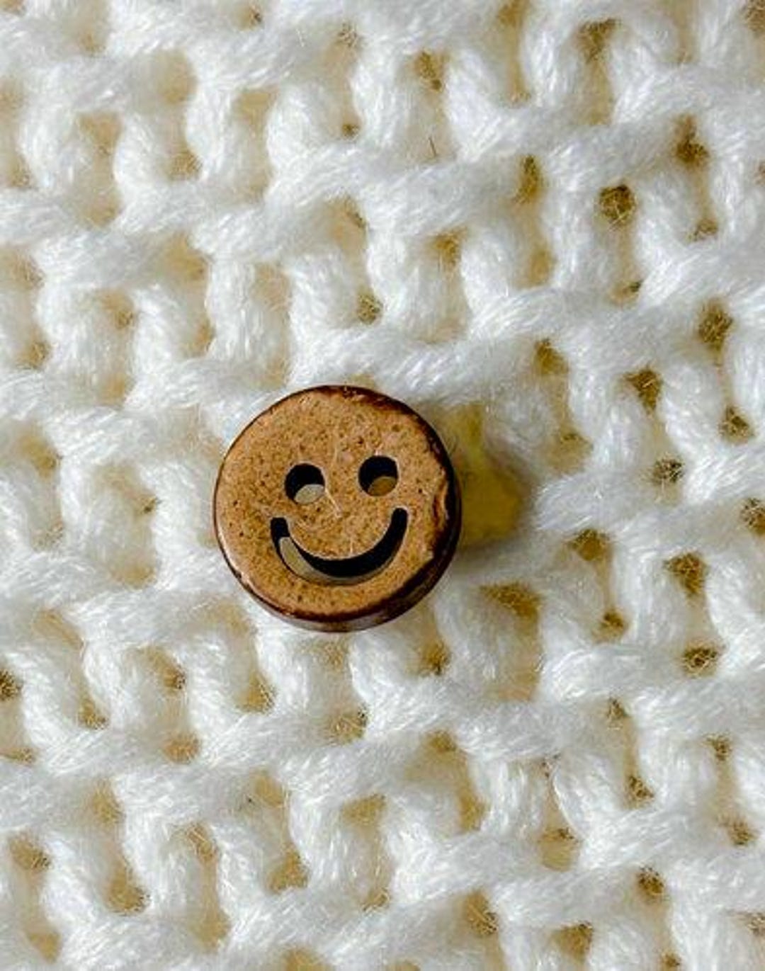 5 X Wooden Button Made of Coconut Wood Smiley 15 Mm - Etsy