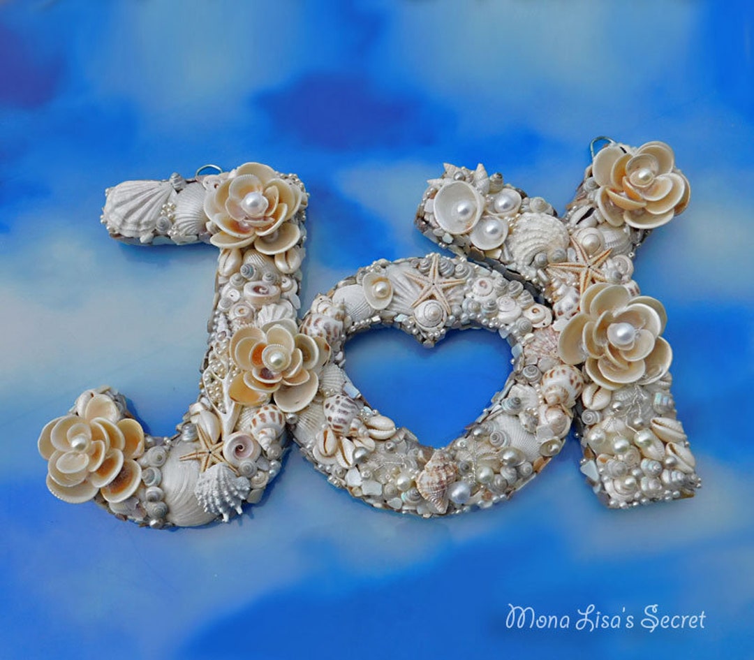 Seashell JOY Word, Beach Wedding Decor Gift, Coastal Decor, Beach ...