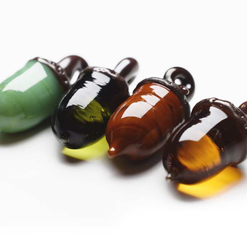 Glass Acorns - Etsy