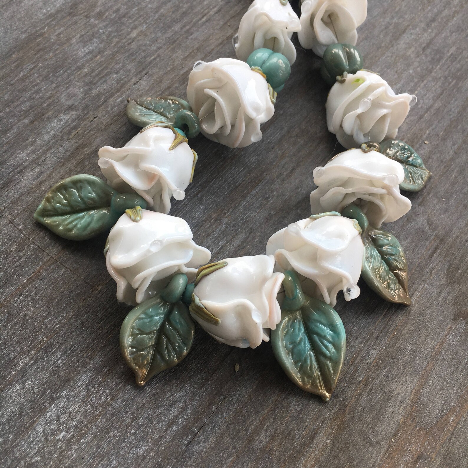 Victorian Rose Lampwork Bead Set - Handmade Italian Glass Flowers - Etsy