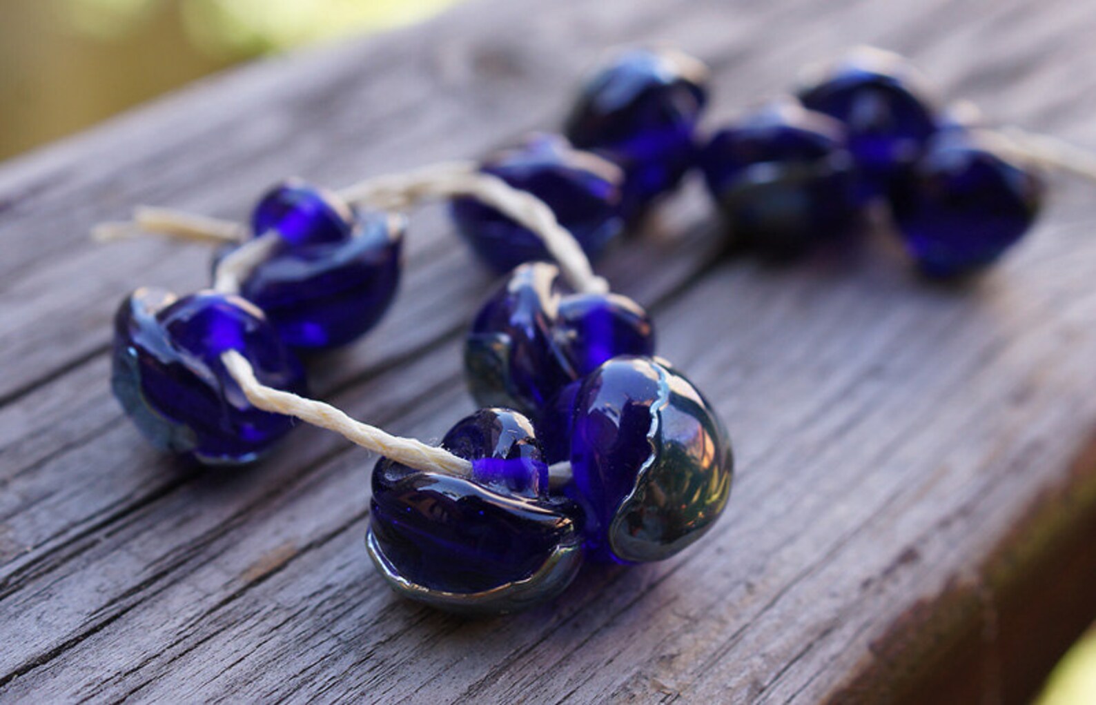 Cobalt Blue Handmade Lampwork Buttons / Silver Glass / MTO - Etsy