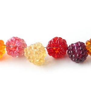 1 (one) Hollow Raspberries / Handmade Lampwork Beads / Berries/ Beading ...