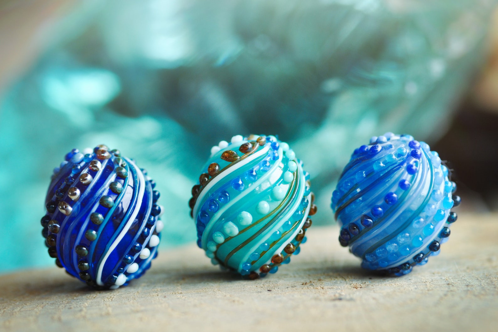 1 (one) Piece Stripes&dots Lampwork Bead MTO - Etsy