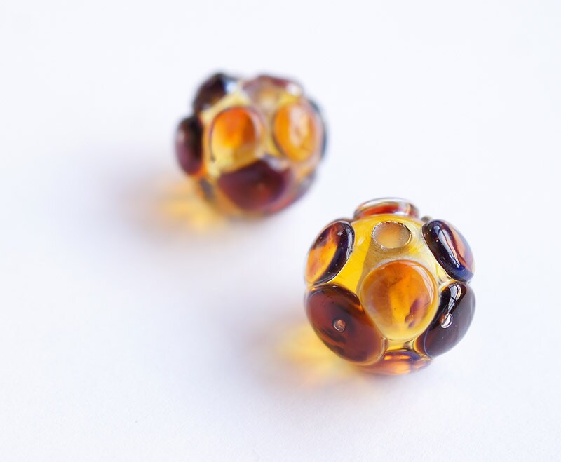 1 (one) Piece Silverglass Dots Handmade Lampwork Bead/ Beading / Dots ...