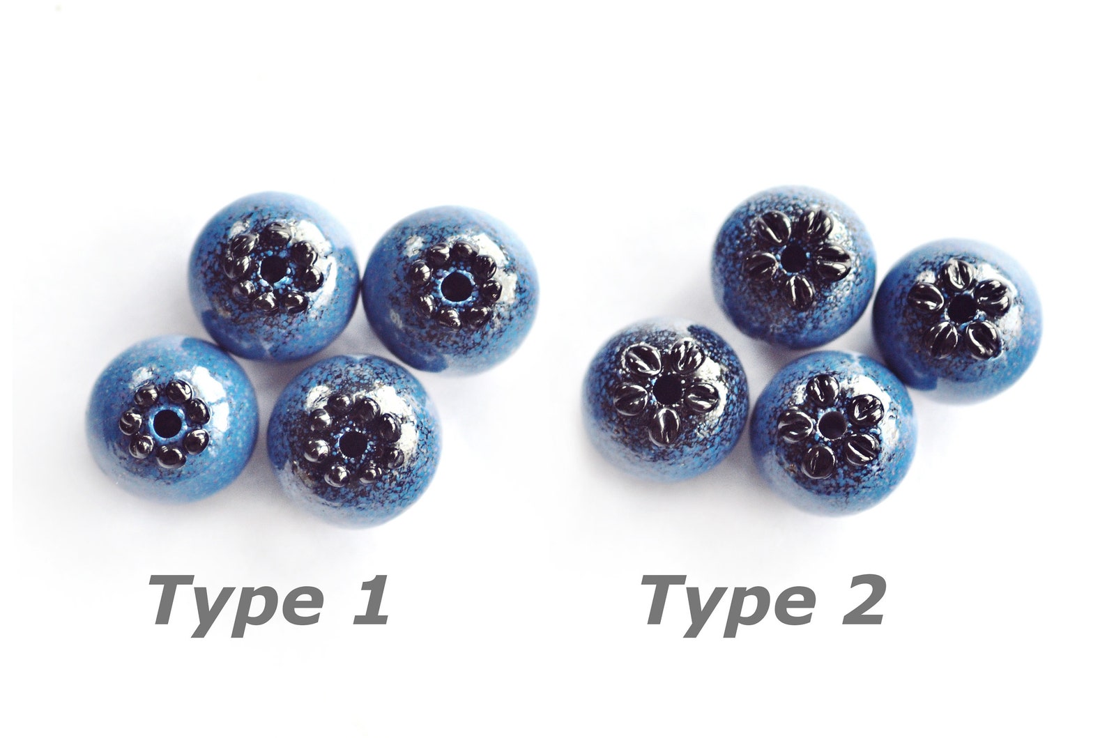 Ten (10) Small BLUEBERRY Handmade Lampwork Bead / Berries/ Beading ...