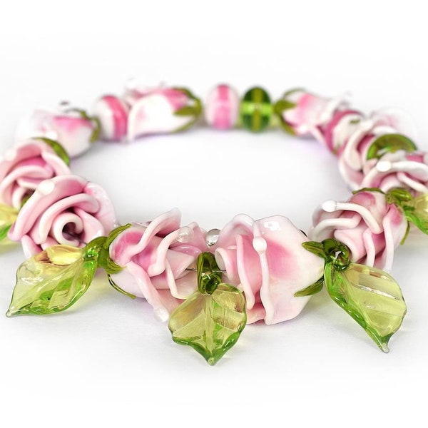 Rose Lampwork Beads - Etsy