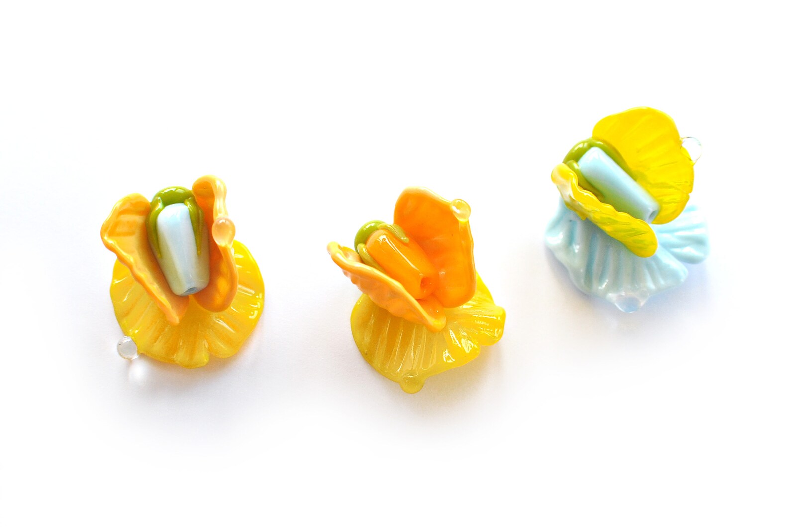 1 one Piece Sweet Pea Flower / Pea Flower/ Floral Lampwork - Etsy