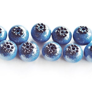 Ten (10) Small BLUEBERRY Handmade Lampwork Bead / Berries/ Beading ...