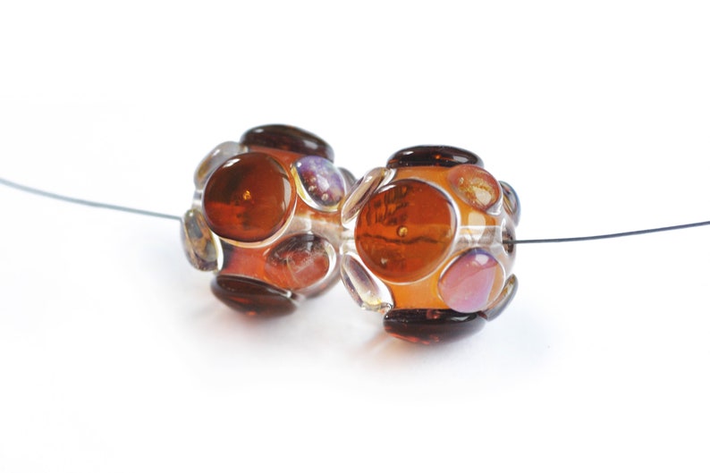 1 (one) Piece Silverglass Dots Handmade Lampwork Bead/ Beading / Dots ...