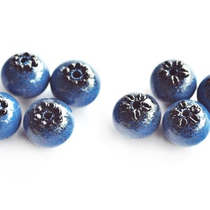 Ten (10) Small BLUEBERRY Handmade Lampwork Bead / Berries/ Beading ...