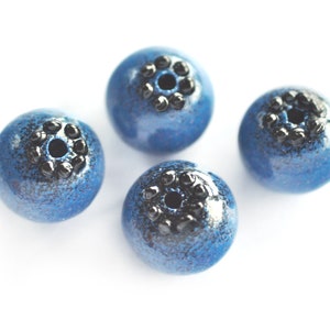 Ten (10) Small BLUEBERRY Handmade Lampwork Bead / Berries/ Beading ...