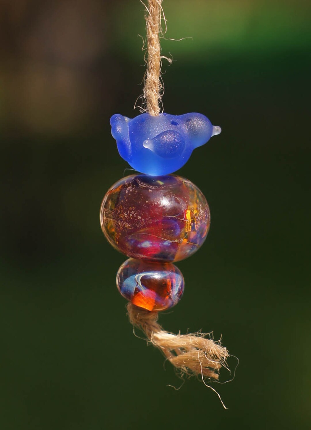 Bluebird of Happyness Lampwork Bead Set/ Beading/ Craft Supplies/ Bird ...