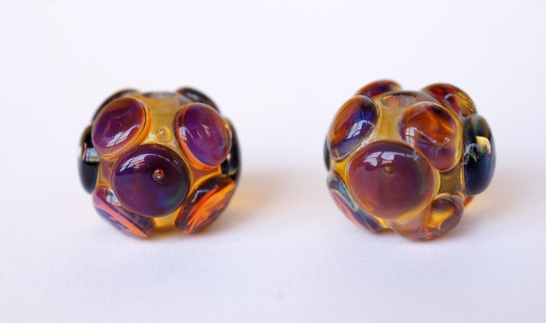1 (one) Piece Silverglass Dots Handmade Lampwork Bead/ Beading / Dots ...