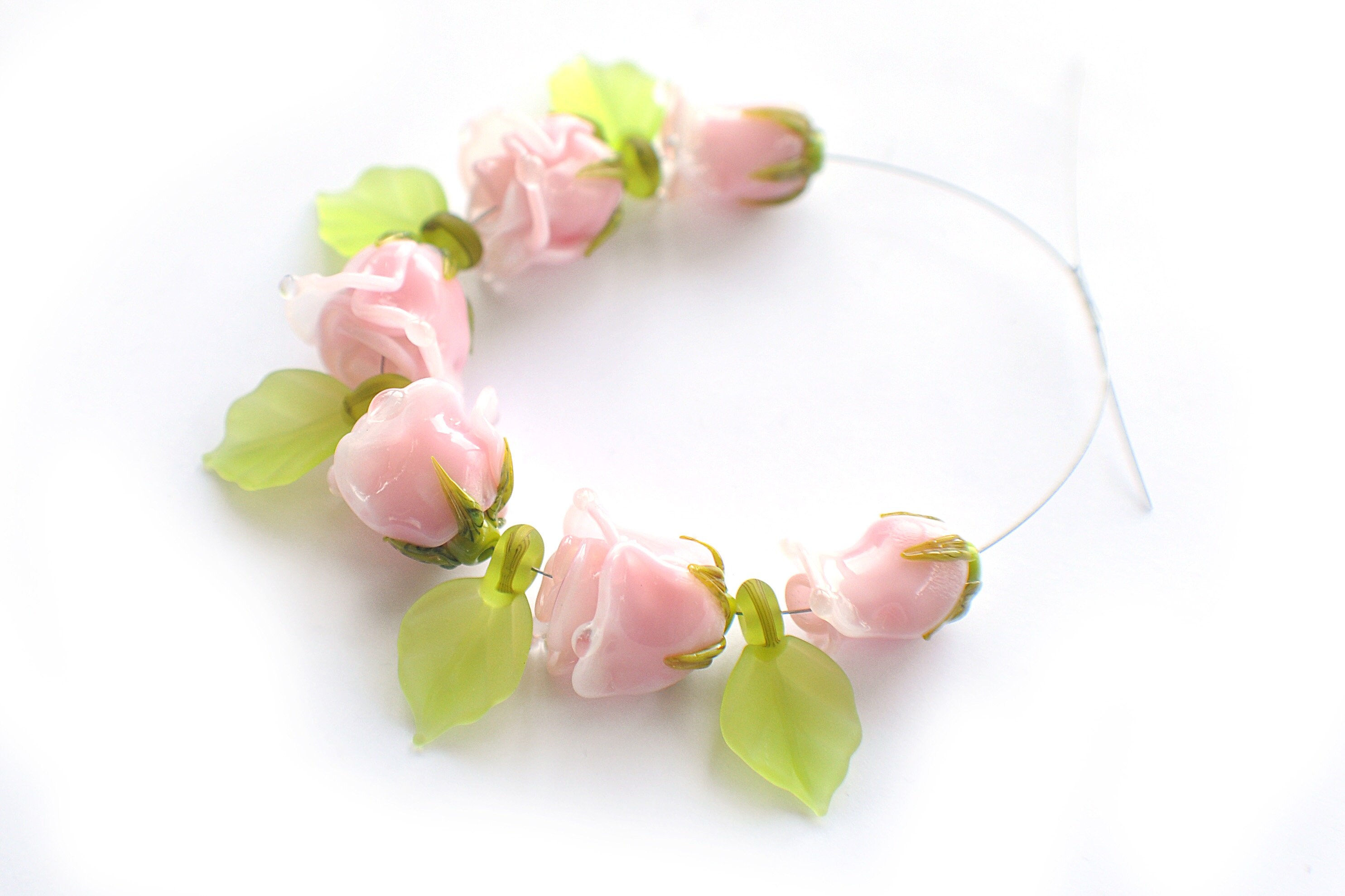 Bright Red Roses Lampwork Bead Set Glass Lampwork Beads - Etsy
