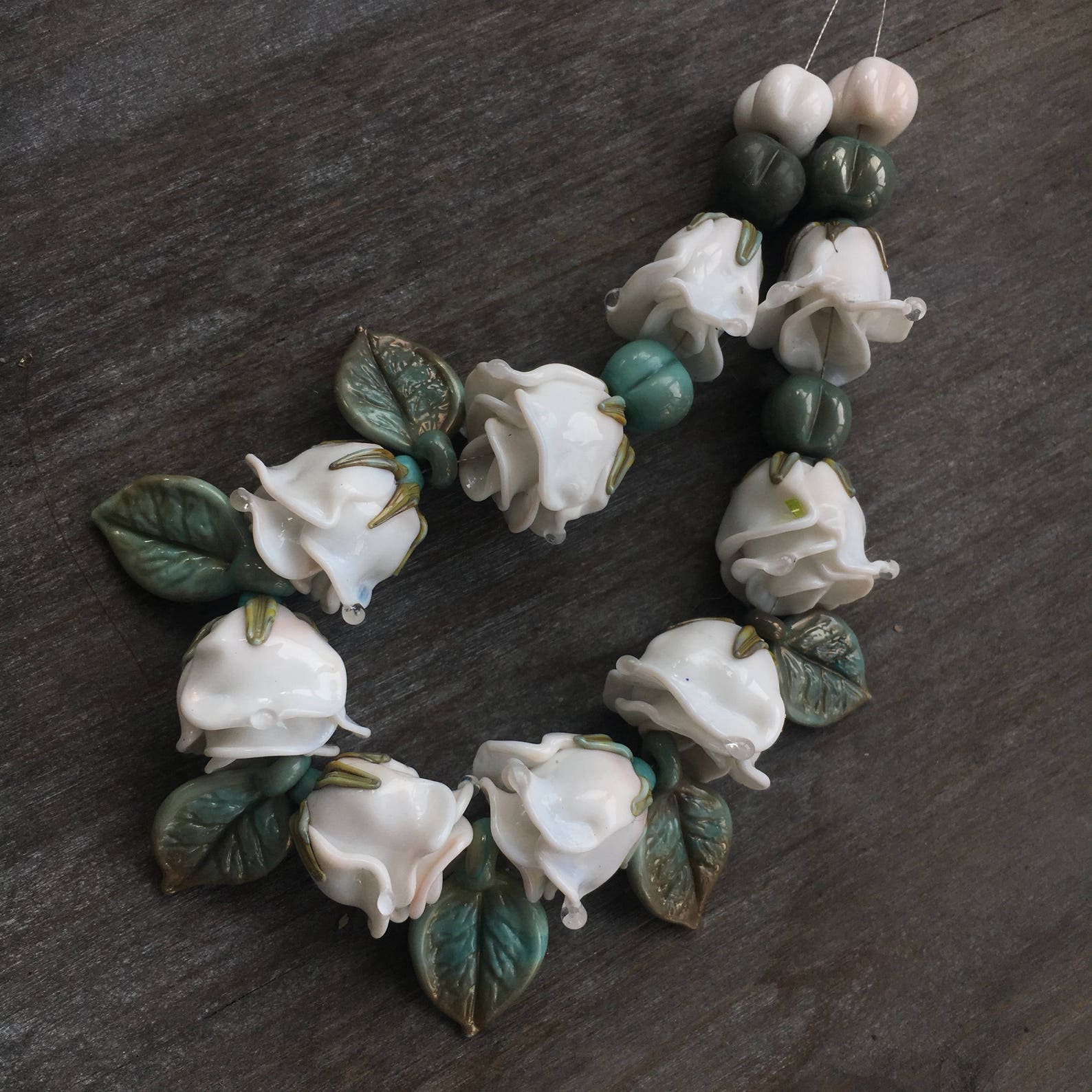 Victorian Rose Lampwork Bead Set - Handmade Italian Glass Flowers - Etsy