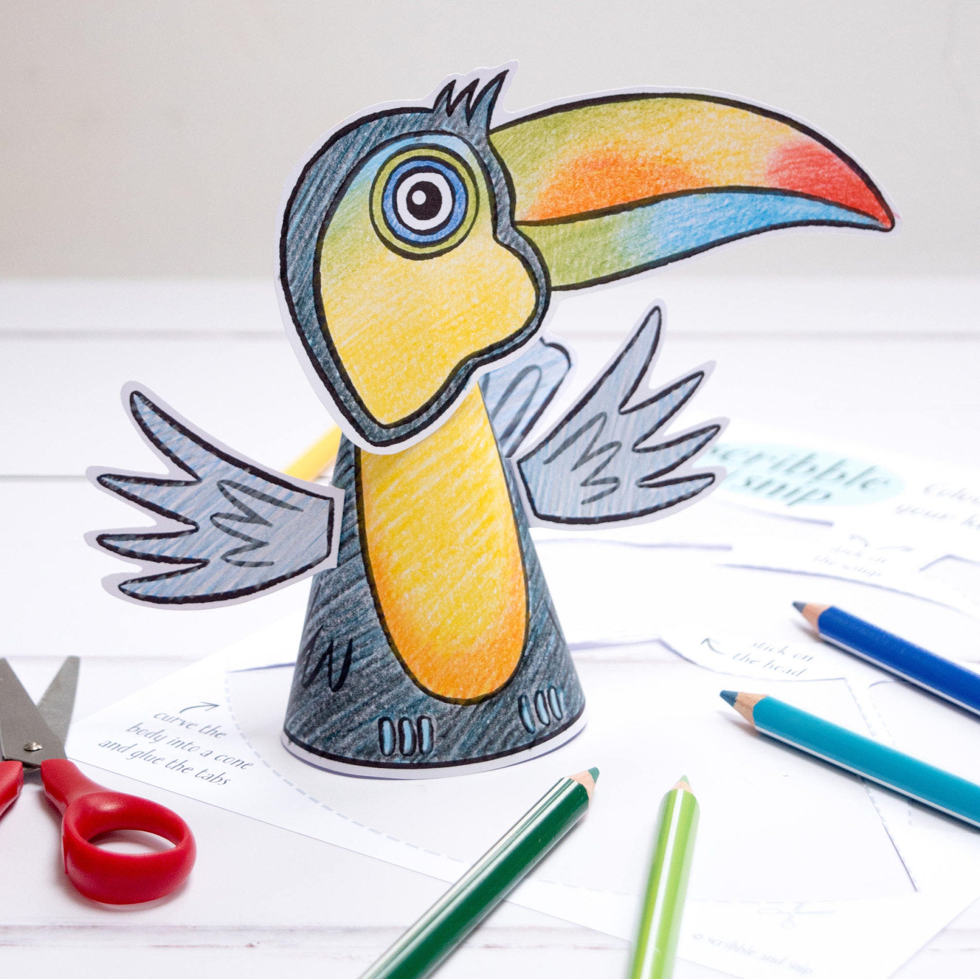 Kooky Papercraft Toucan – an Instant Printable Activity Sheet for ...