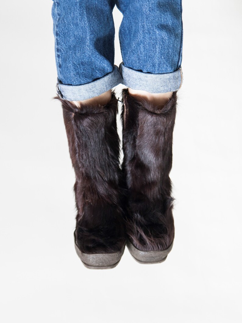 Natural Fur Boots/ Warme Winter Eskimo Boots/ Mukluk Goat Fur | Etsy