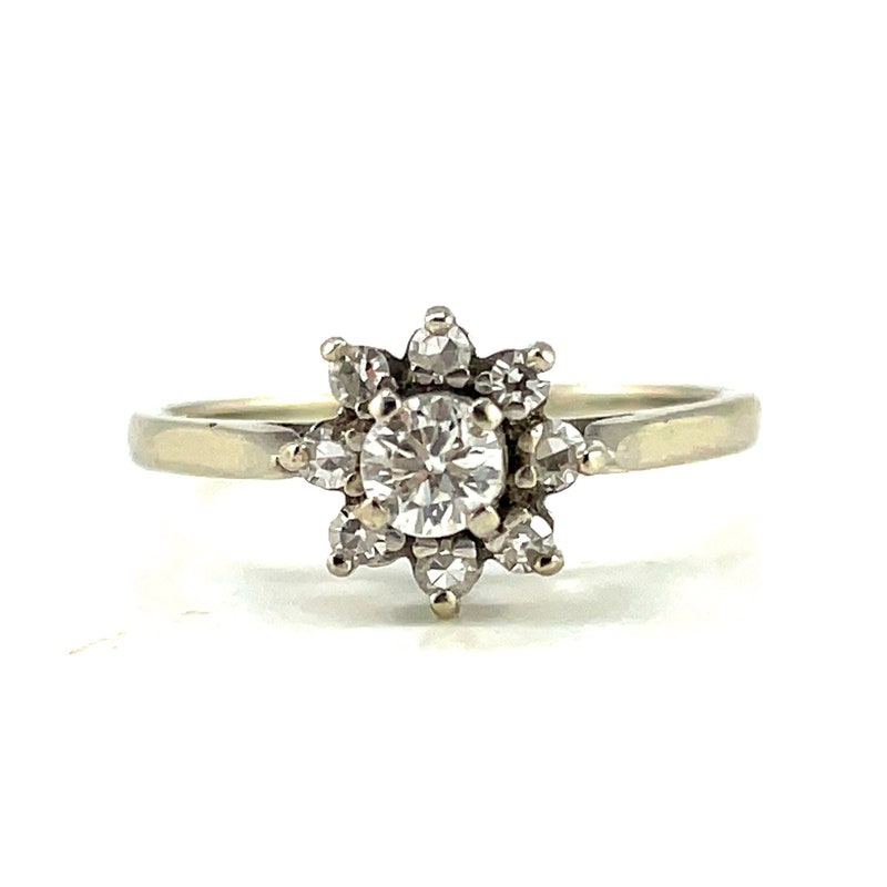Diamond Flower Ring - Etsy