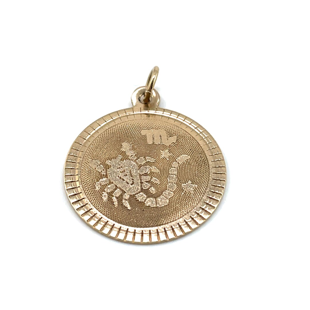 10K Scorpio Charm or Pendant, Vintage, Yellow Gold, Zodiac Charm ...