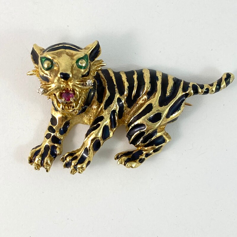 Tiger Brooch - Etsy