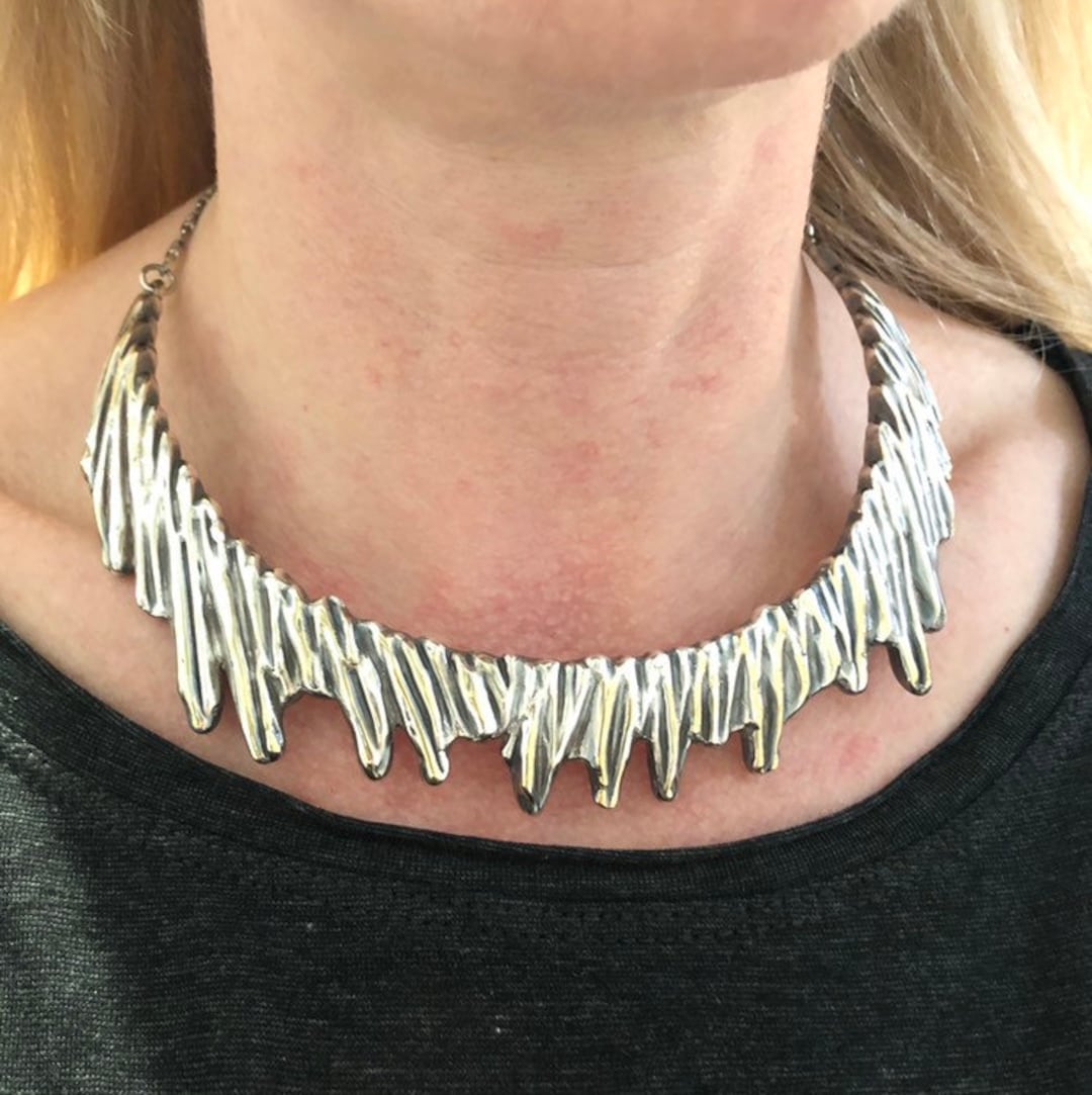 Ilan Hubara Sterling Silver 925 Mid Century Modern Necklace, Modernist ...