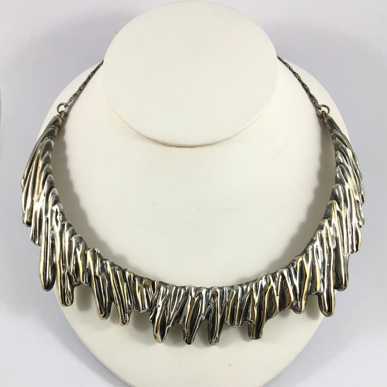Ilan Hubara Sterling Silver 925 Mid Century Modern Necklace, Modernist ...