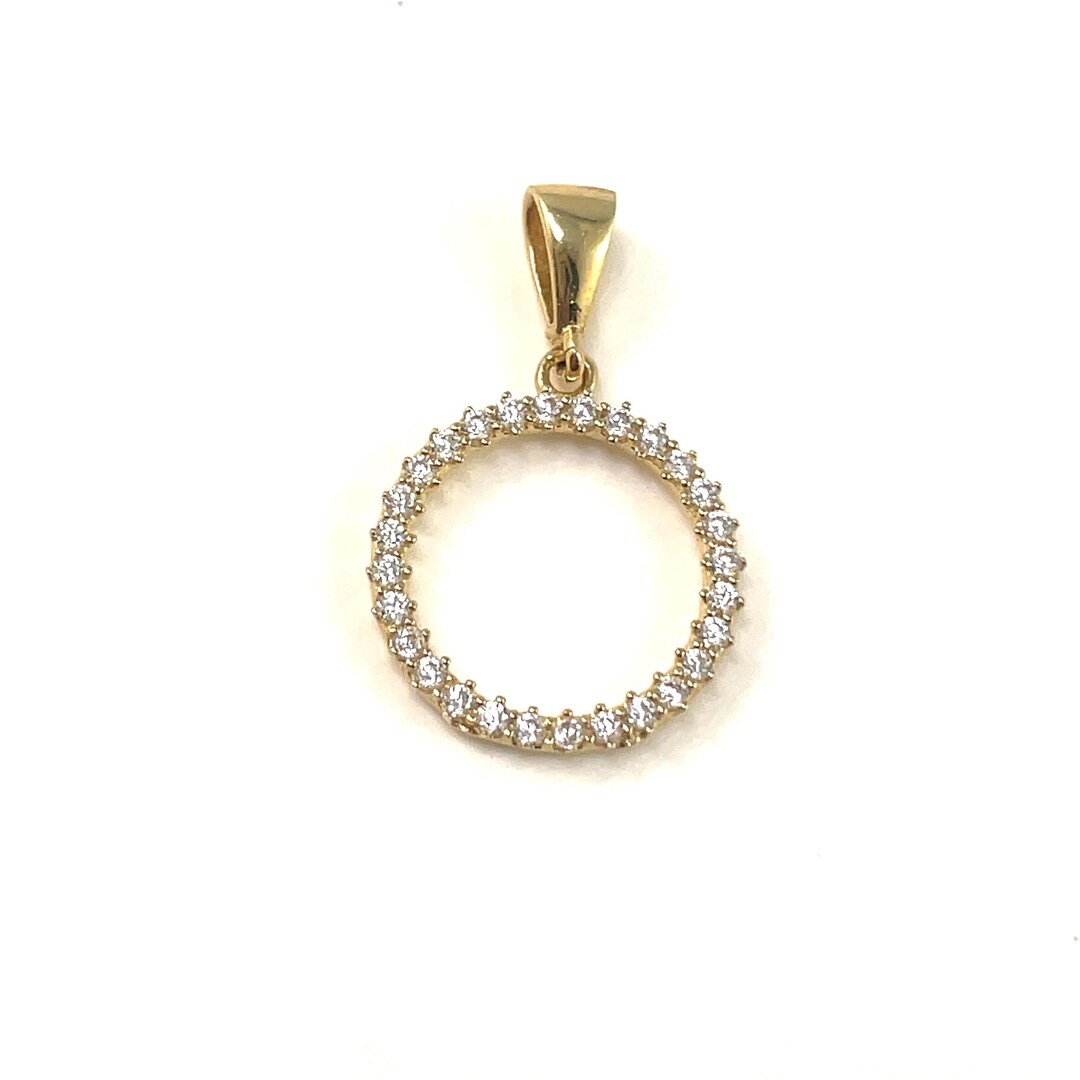10K Gold Sparkly Circle Pendant, Circle of Life, Vintage Pendant - Etsy