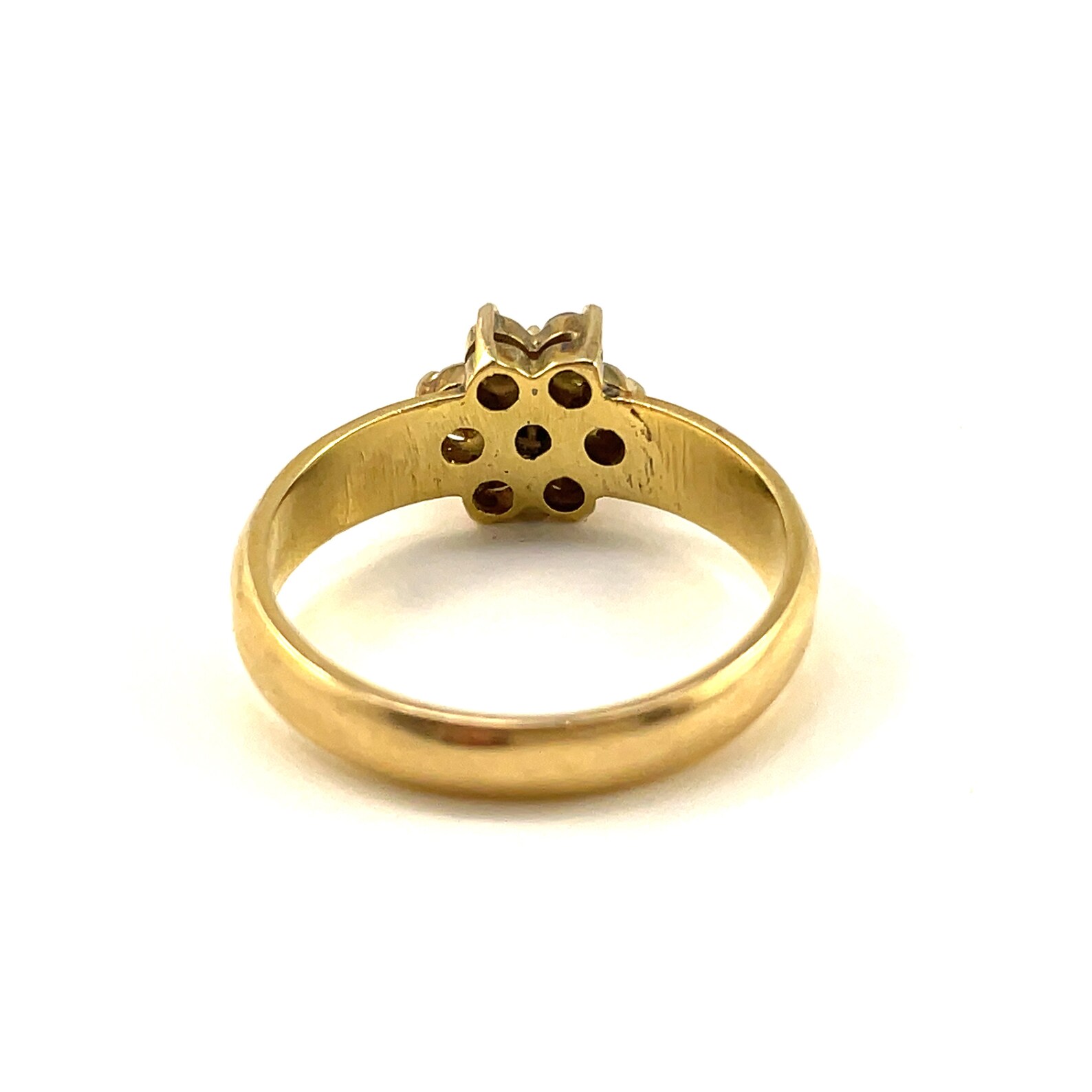 14K Diamond and Yellow Gold Flower Ring - Etsy