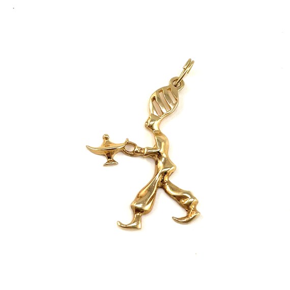 10K Genie With Oil Lamp Good Luck Charm or Pendant | Etsy