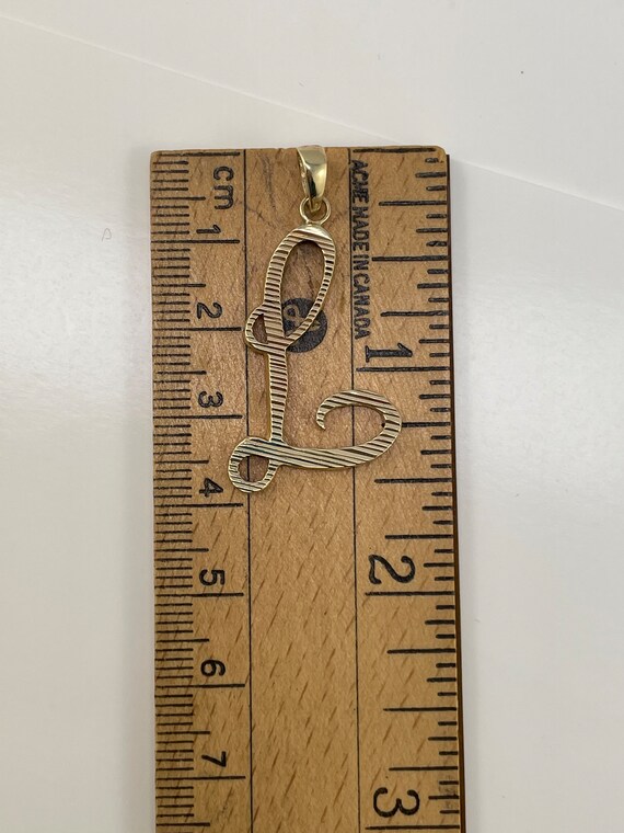 14K yellow gold cursive initial L pendant, large, 1 1… - Gem