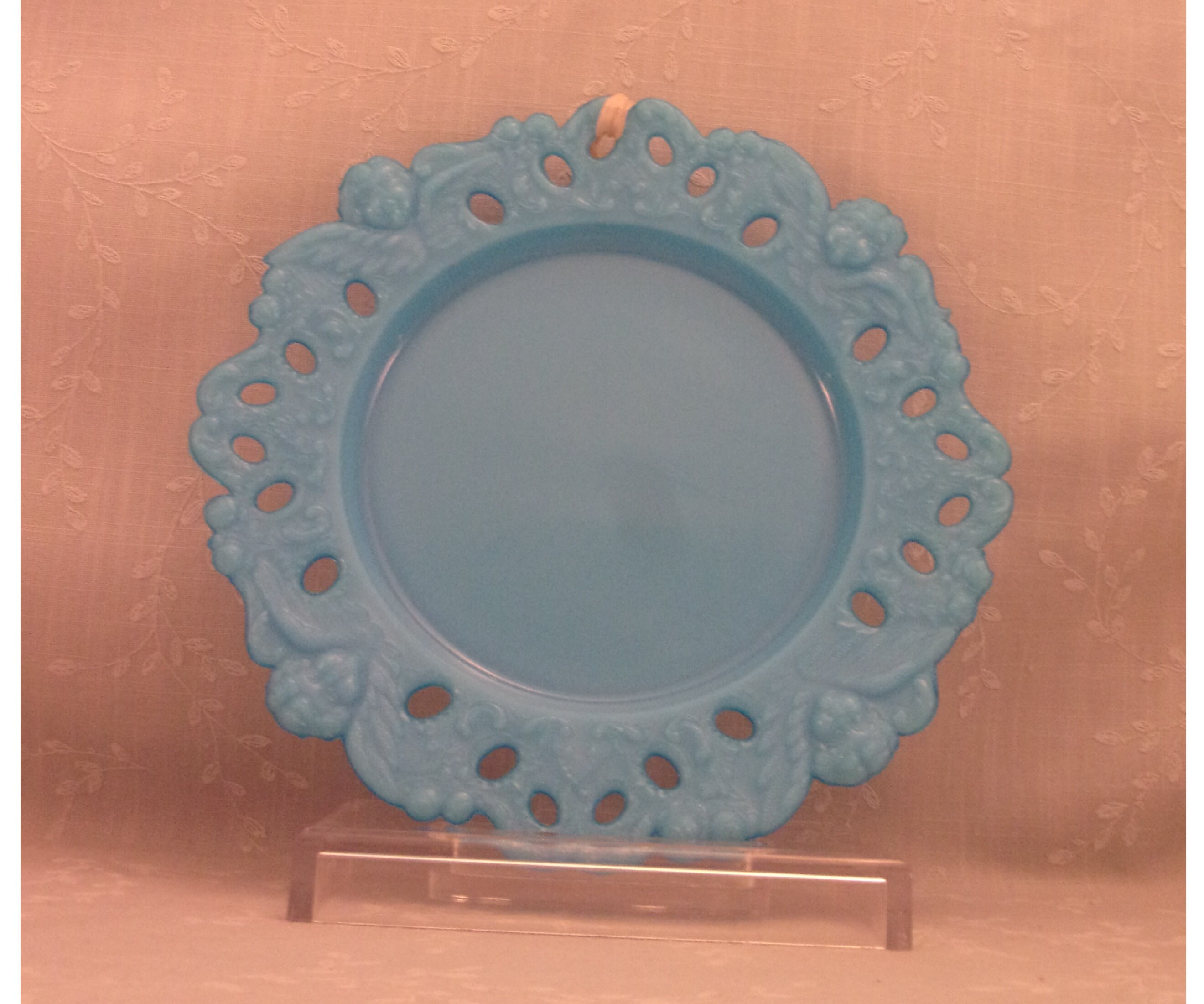 Antique Blue Milk Glass Plate. Dithridge Turquoise Opaline Dish w ...