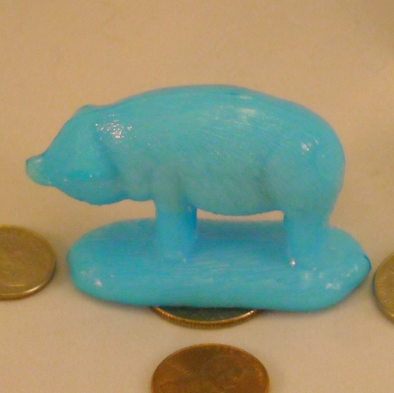 Vintage Rare Blue Milk Glass Pig by Summit Art Glass Co. qasc