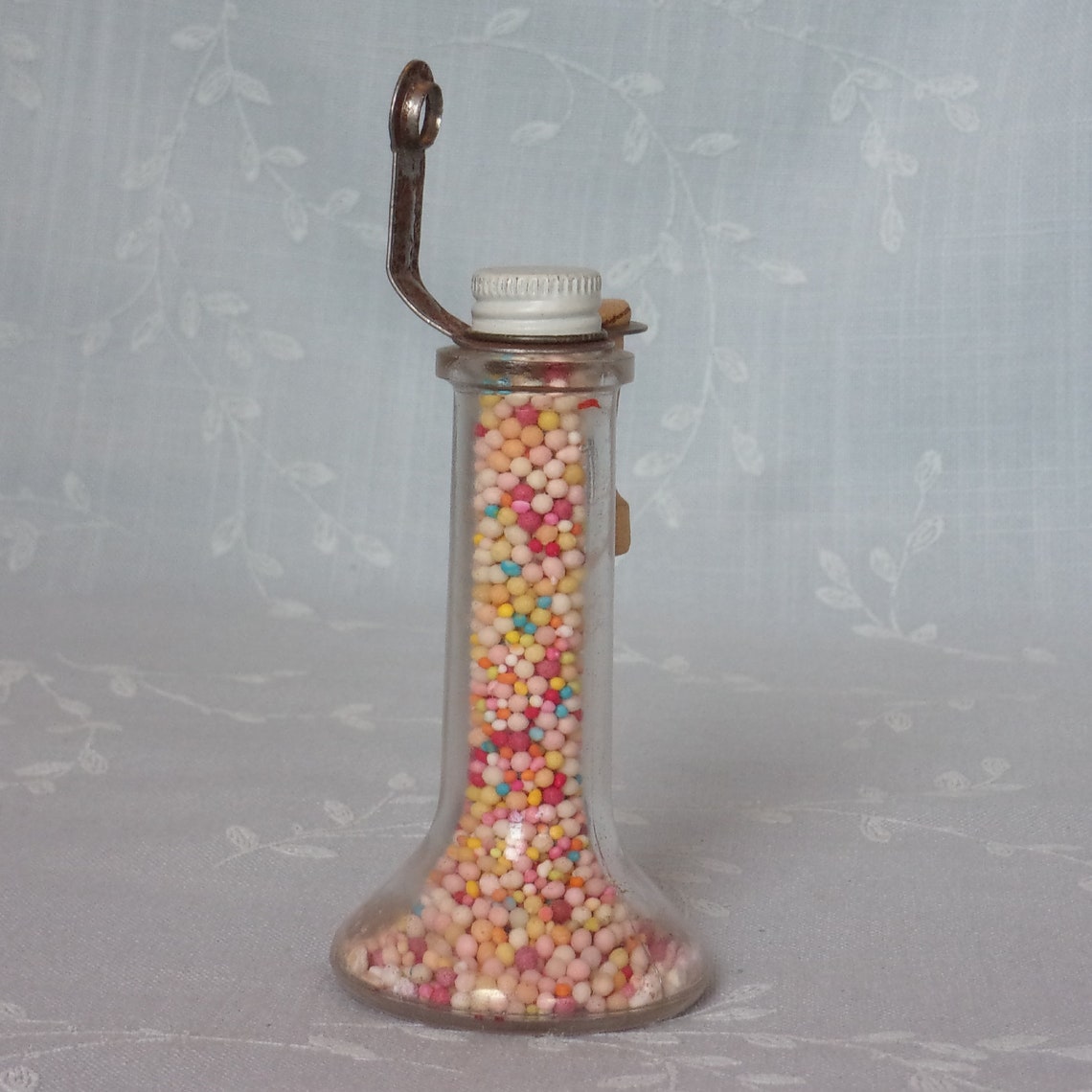 Vintage Glass Candy Container. 1950s Stough Tall Musical Candlestick ...