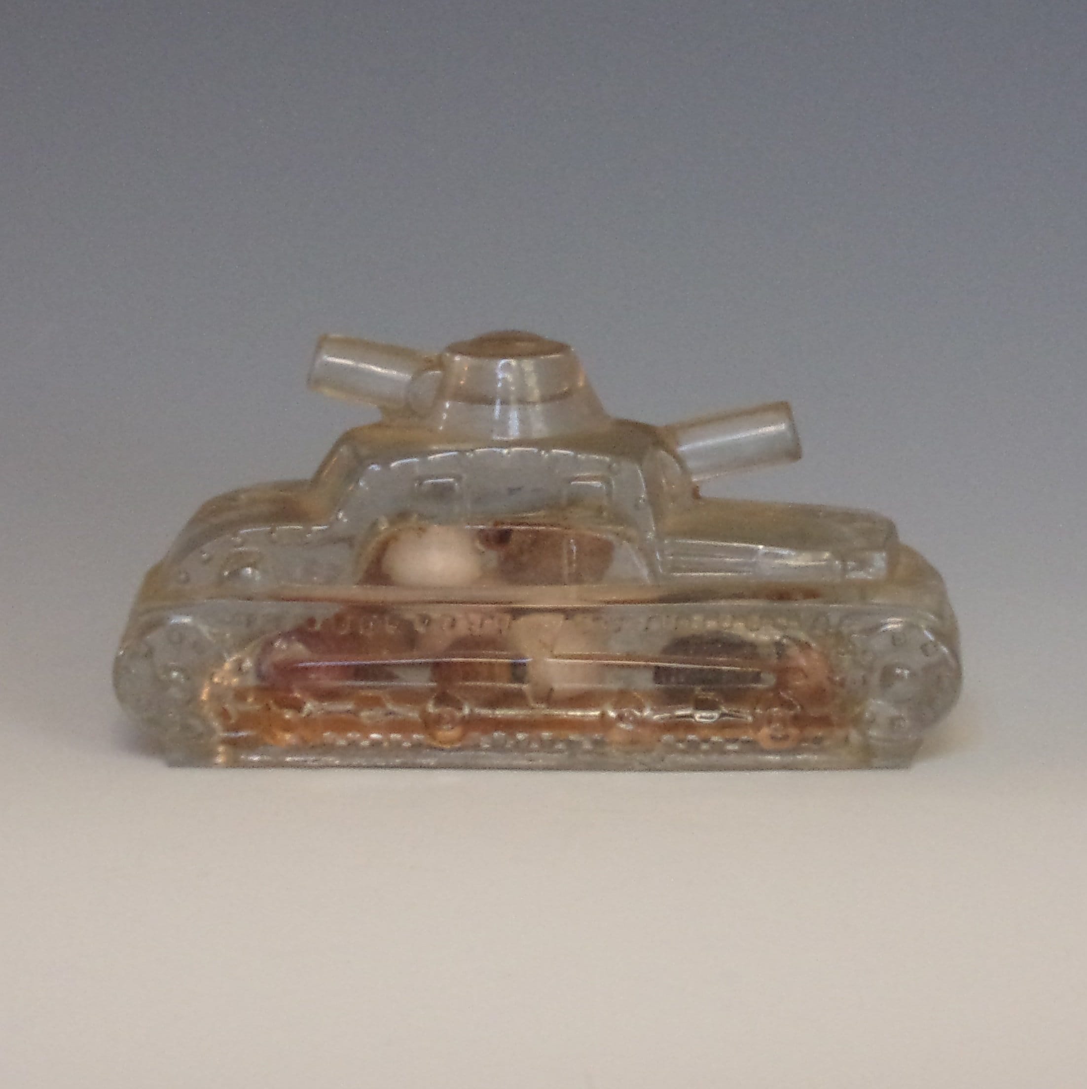 Vintage Clear Glass Candy Container Military War Tank. 1943 to 1945 Toy ...