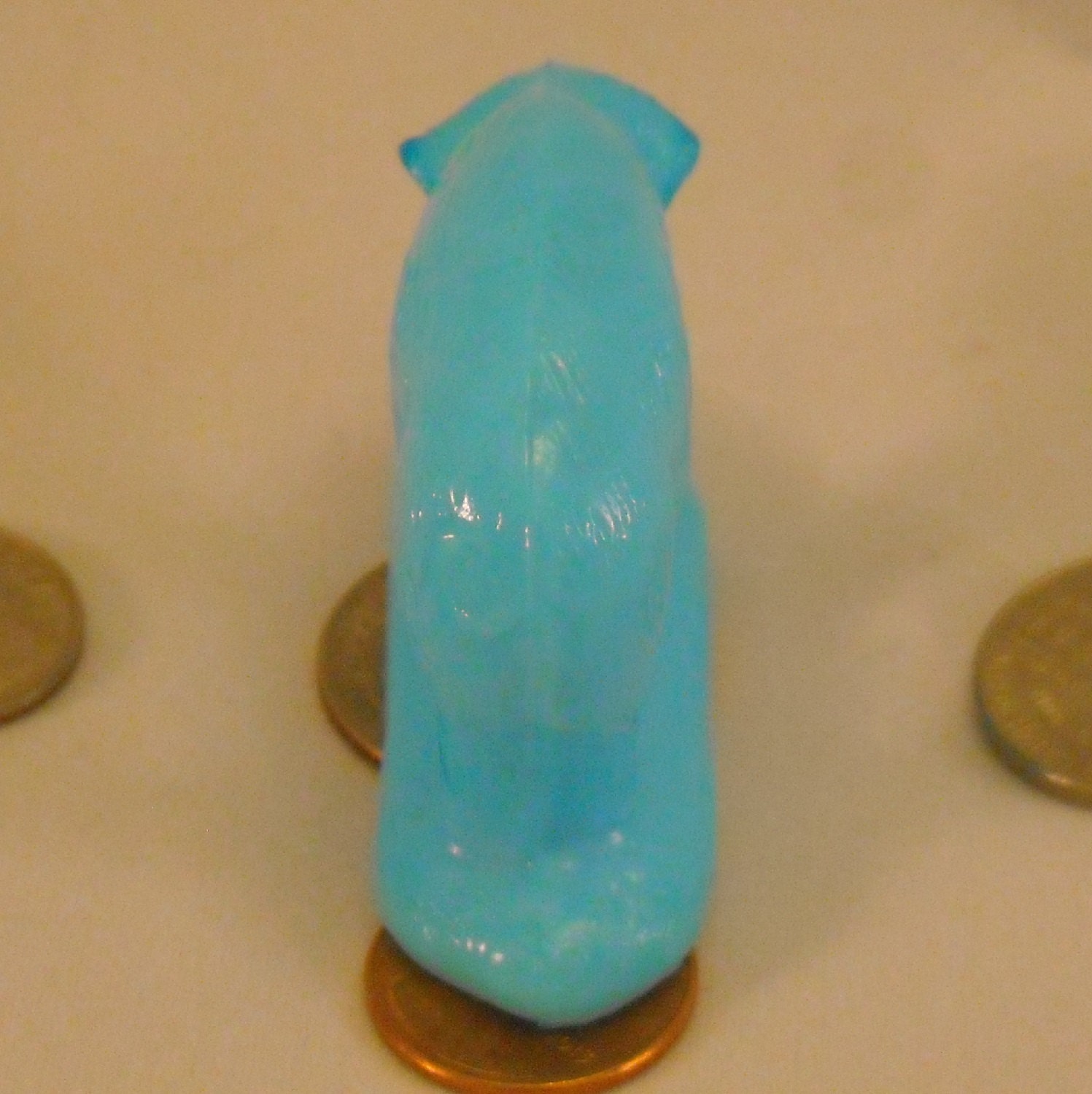 Vintage Rare Blue Milk Glass Pig by Summit Art Glass Co. qasc