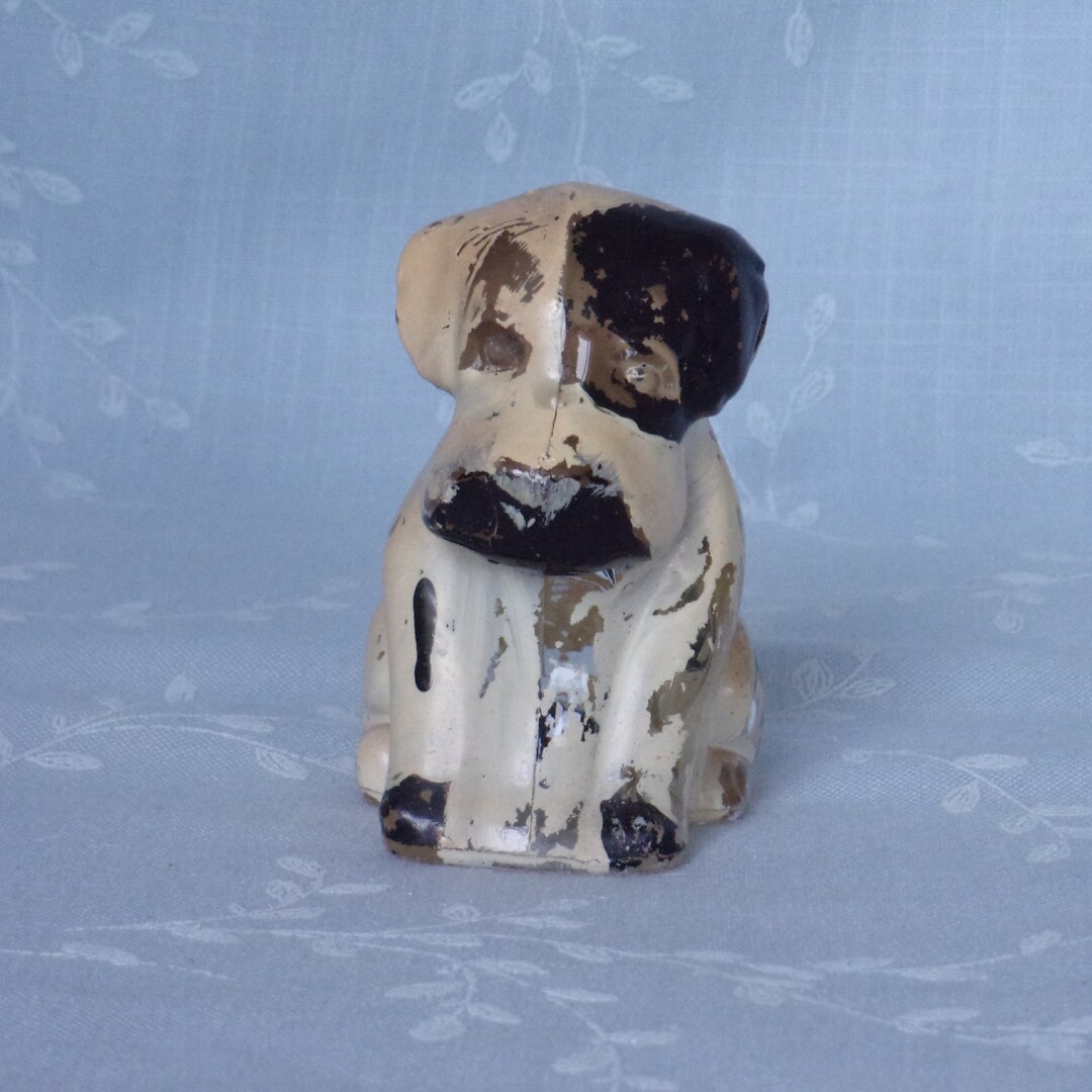 Vintage Black and White Painted Figural Glass Candy Container and Bath ...