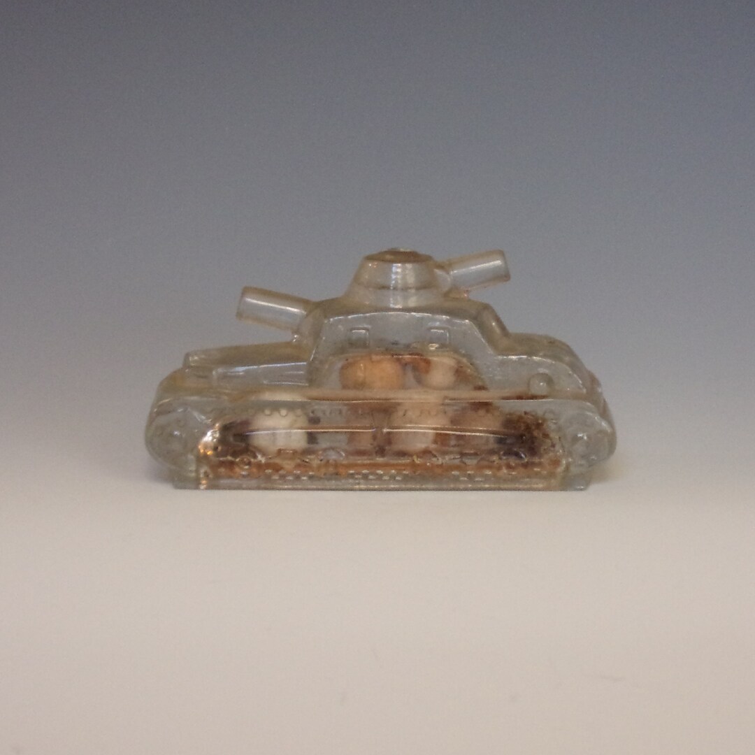 Vintage Clear Glass Candy Container Military War Tank. 1943 to 1945 Toy ...