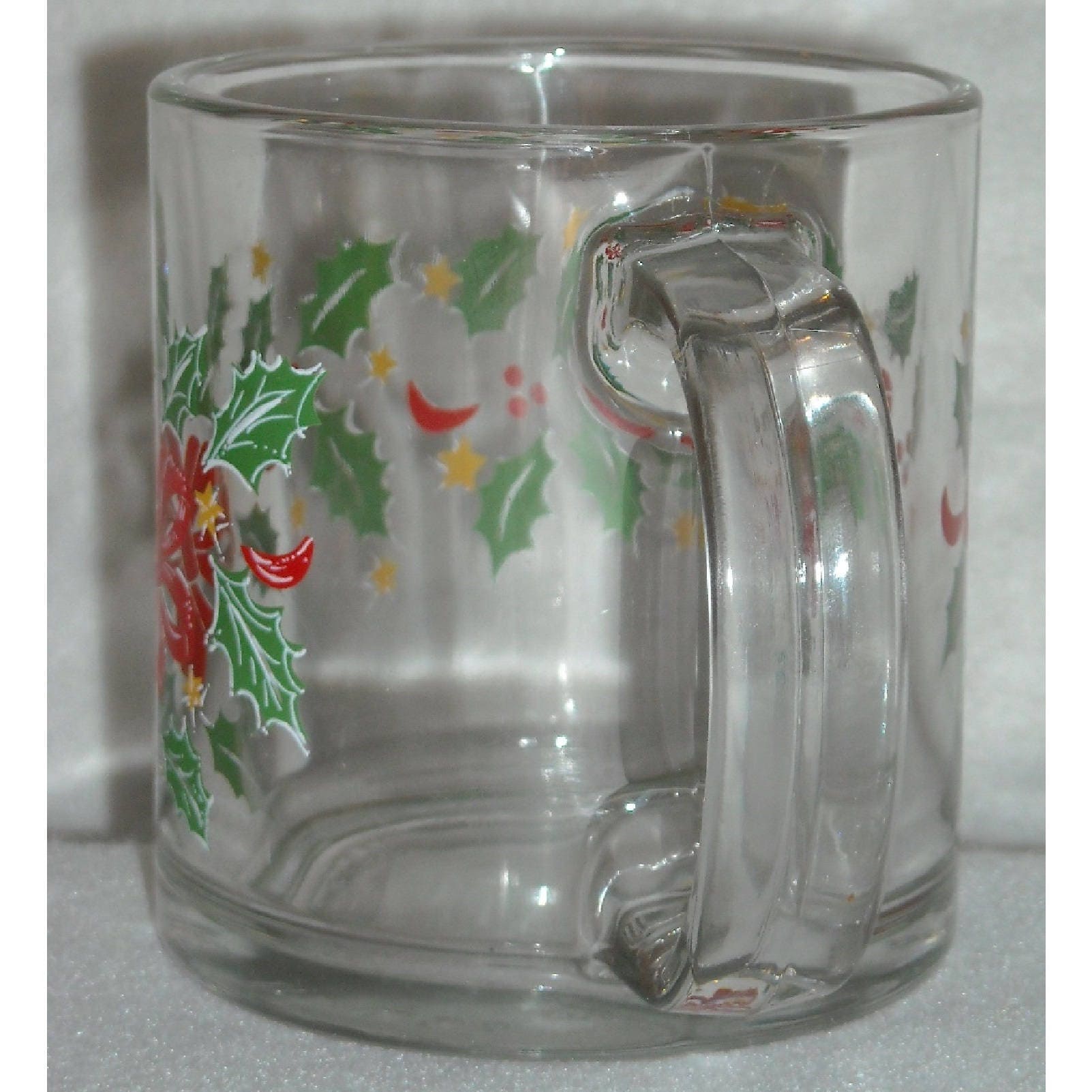 Christmas Vintage Libbey Mug w Green Holly, Red Ribbon, Red Berries ...
