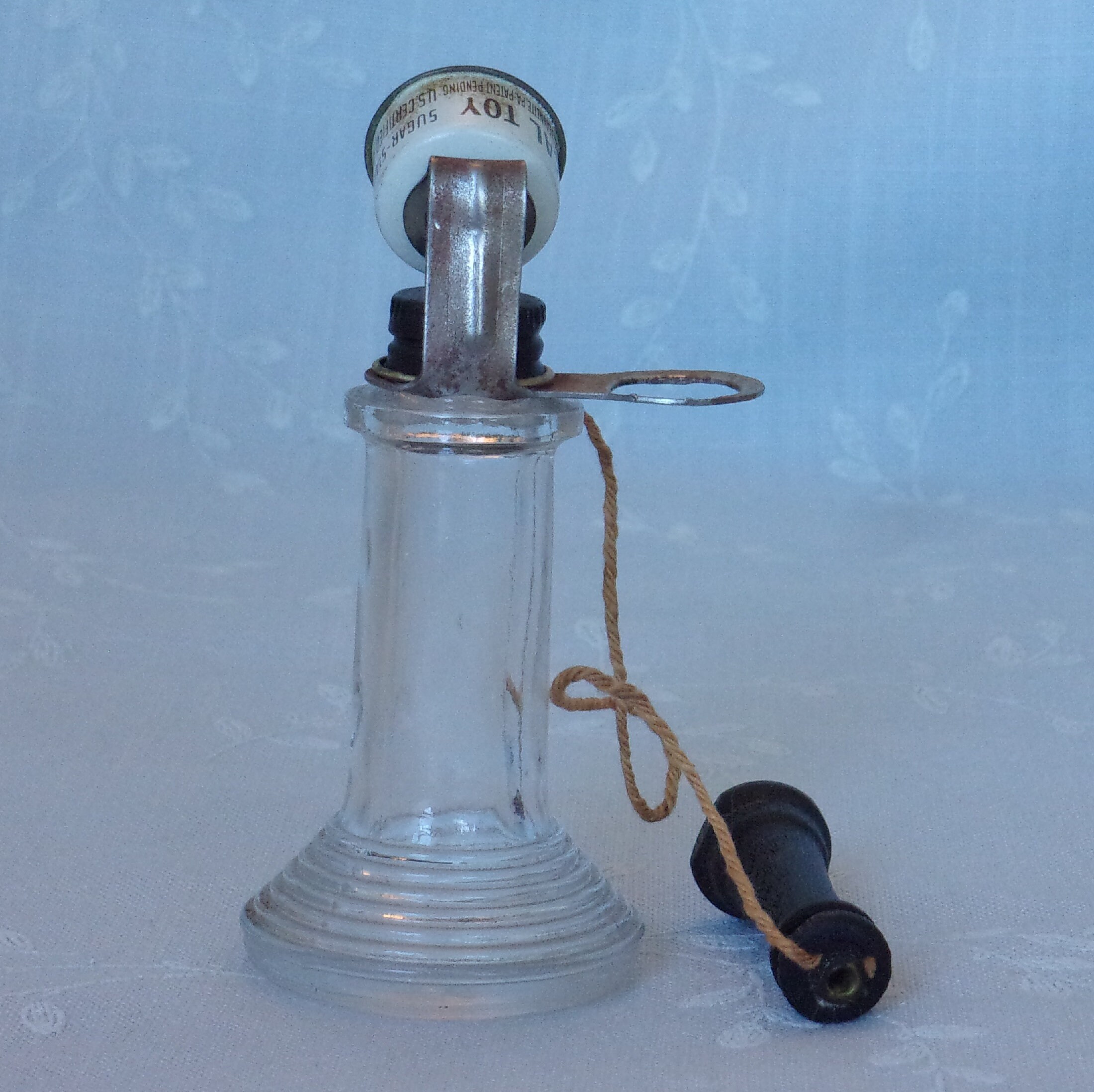 1950s Glass Candy Container. Vintage Figural Bottle Stough Musical Toy ...