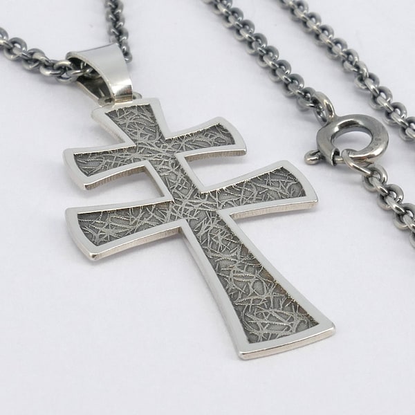 Double Cross Pendant - Etsy